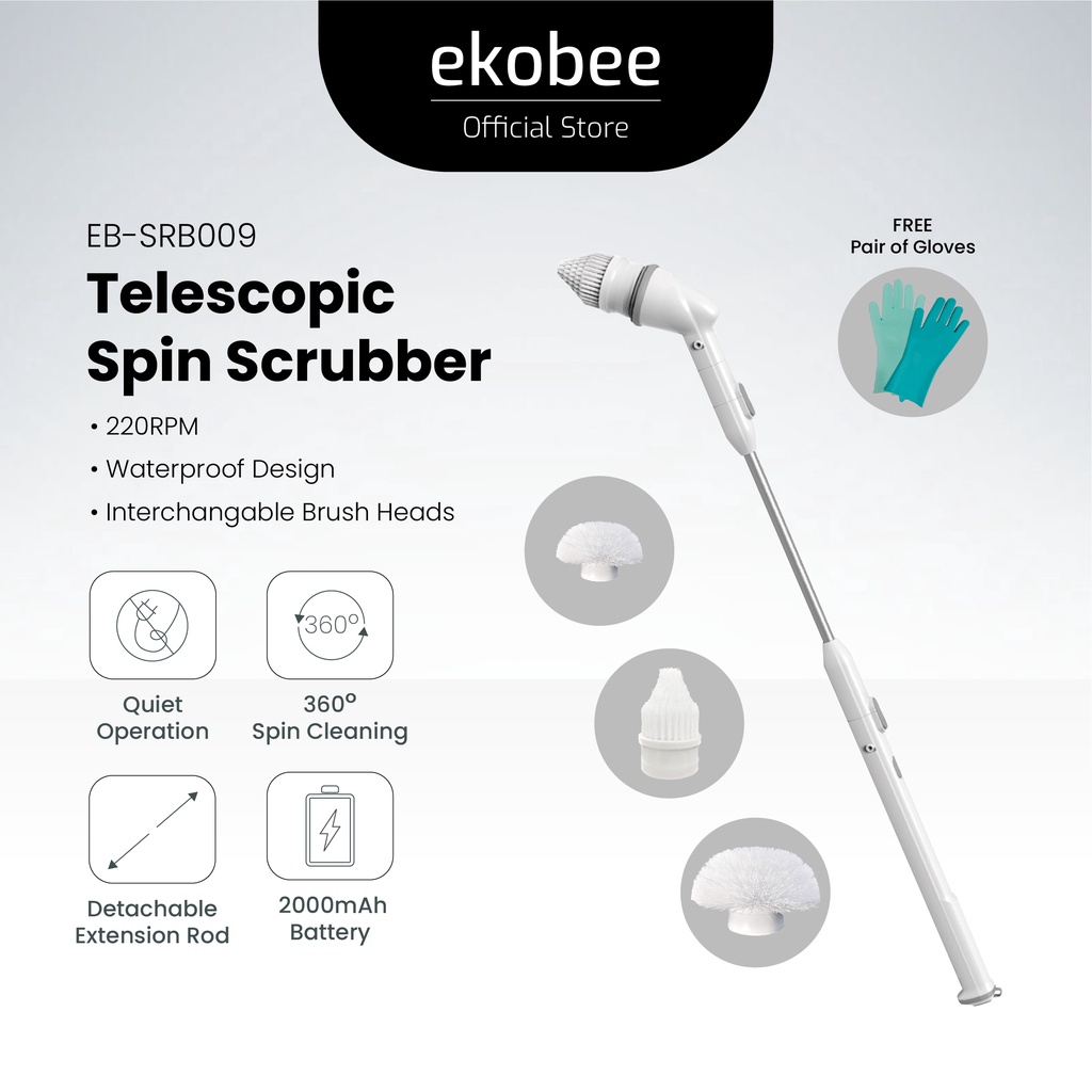 Ekobee Telescopic Spin Scrubber EB-SRB009 | Shopee Malaysia