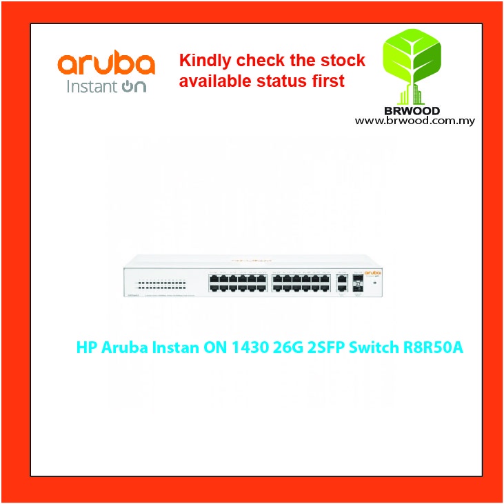 HP Aruba: R8R50A Instant ON 1430 26G 2SFP Switch | Shopee Malaysia