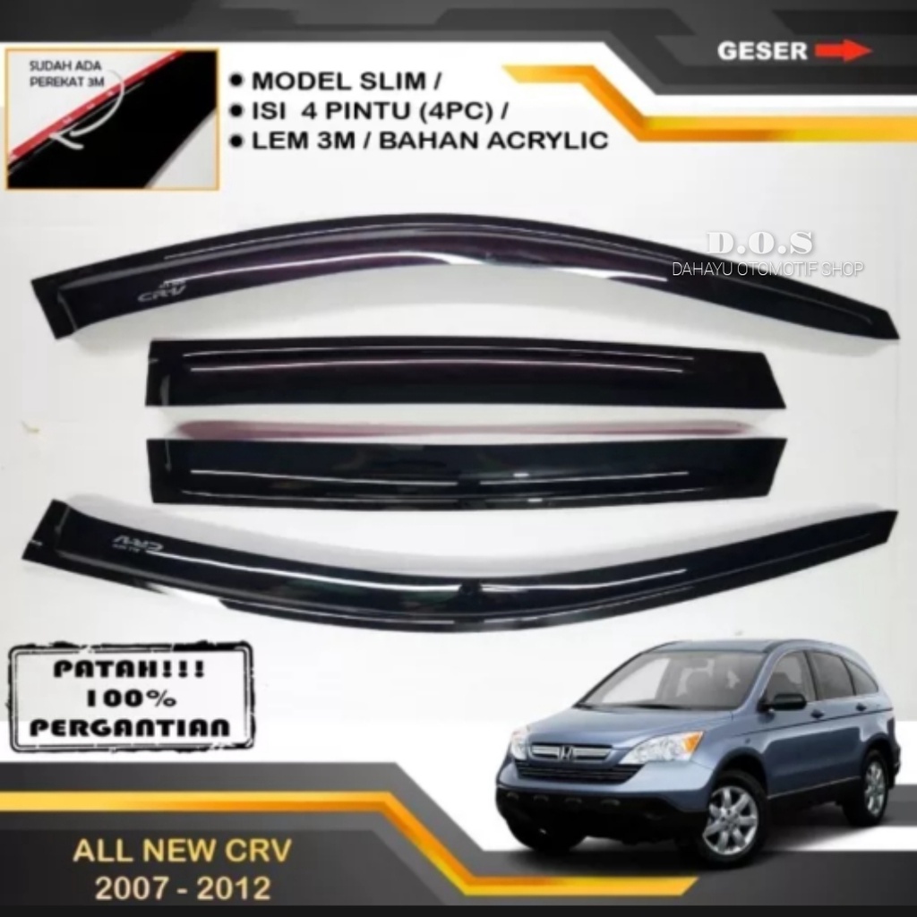 Honda ALL NEW CRV CR-V 2007-2012 GEN 3 Car Door Gutters SLIM HIGH ...