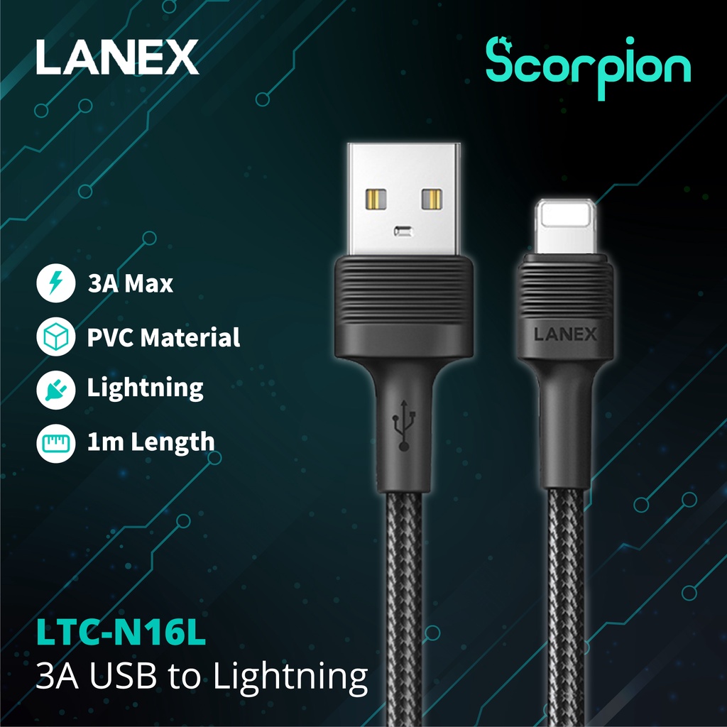 Lanex LTC-N16L 3A USB To Lightning Data Cable | Shopee Malaysia