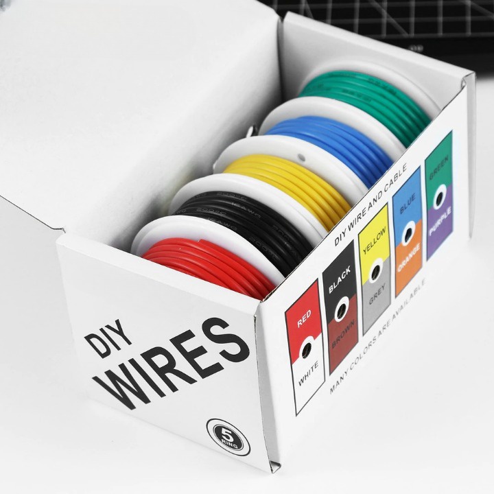 16/18/20/22/24/26 AWG Flexible Silicone tinned Wire Cable wires 5 color ...