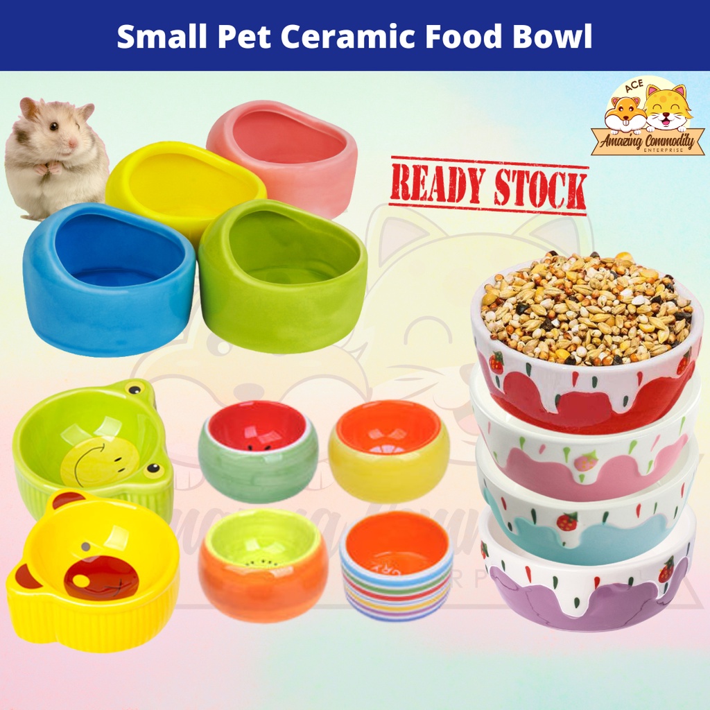 Cute & Colorful Ceramic Food Feeding Bowl for Hamster & Small Pet ...