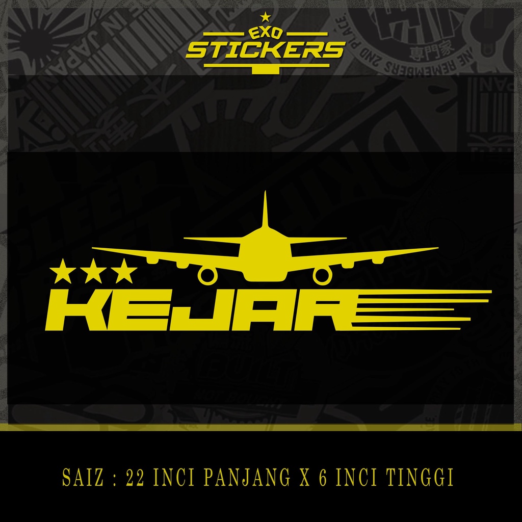 Sticker Kejar Pilot Darat untuk cermin depan lori sticker kalis air ...