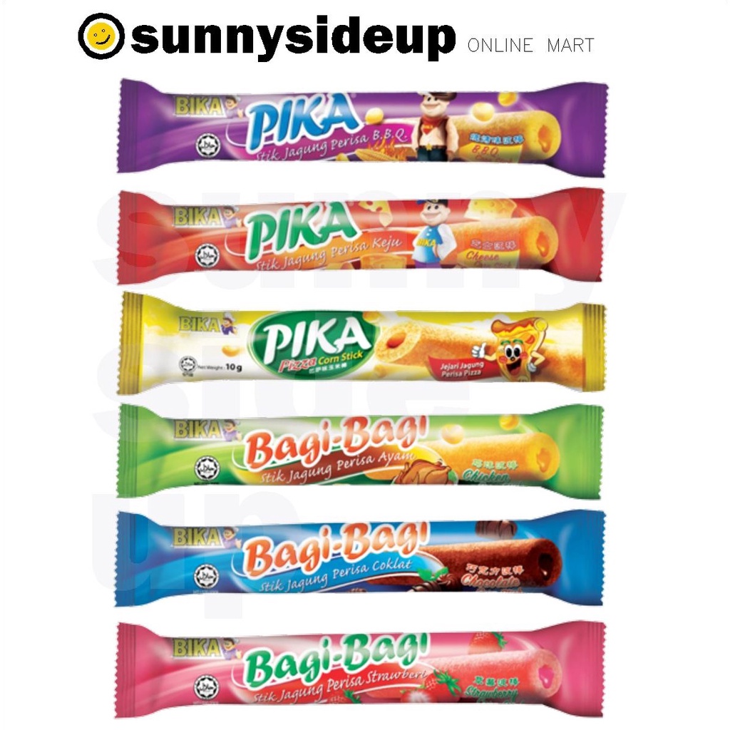 [SUNNY] BIKA Bagi Bagi | Pika Corn Stick 5 pieces x 11gram | Shopee ...