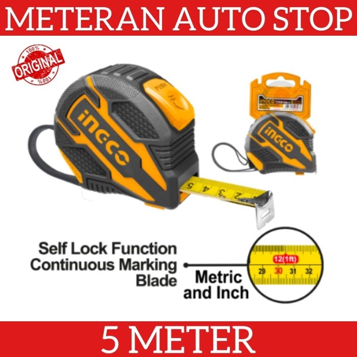 Ingco Iron Measuring Meter Auto Stop Length 5M 5M Meter HSMT08519 ...