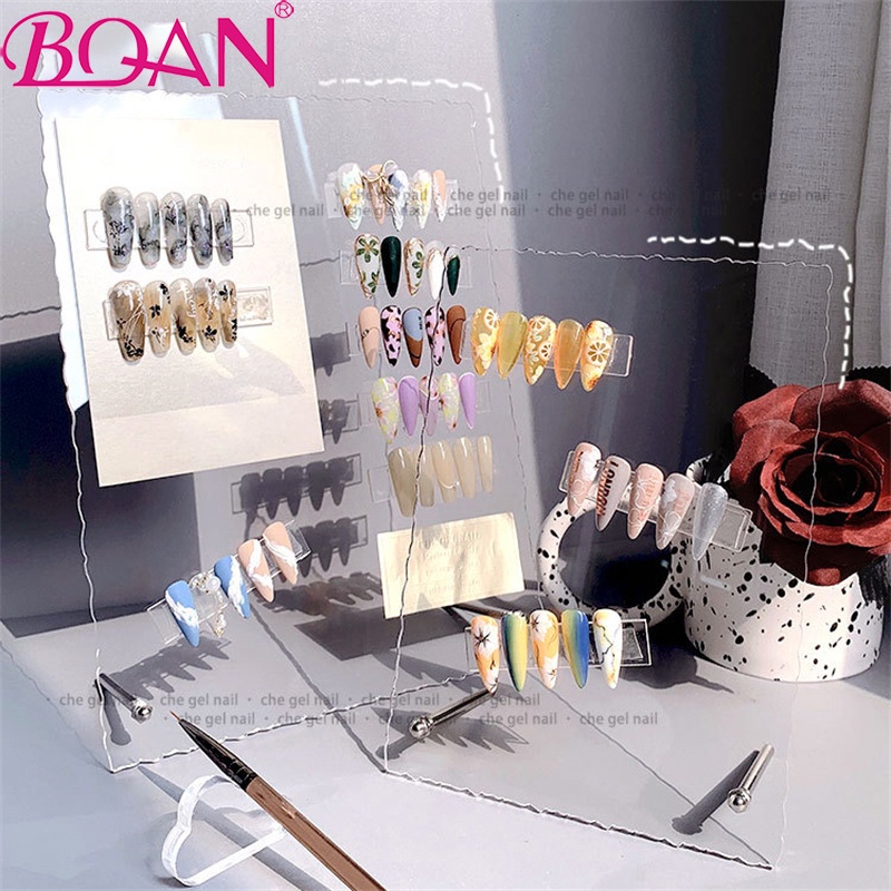 BQAN 1Pc Lace Nail Art Display Stand Transparent Acrylic Display Board ...