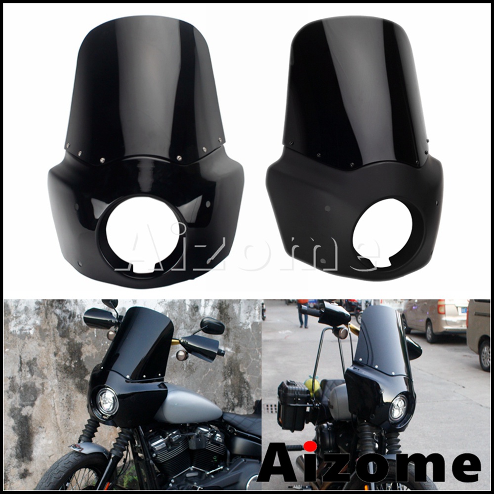 15" Windshield Windscreen Headlight Fairing Kit For Harley Softail FXST ...