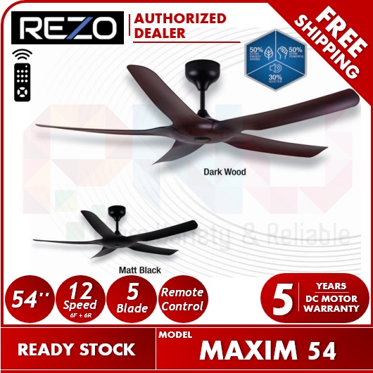 【Free Shipping】Rezo MAXIM 54 12 Speed | 5 Blade 564'' Inch DC Motor ...