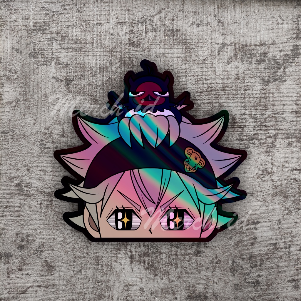 Hologram black clover asta anime sticker, laptop case sticker | Shopee ...