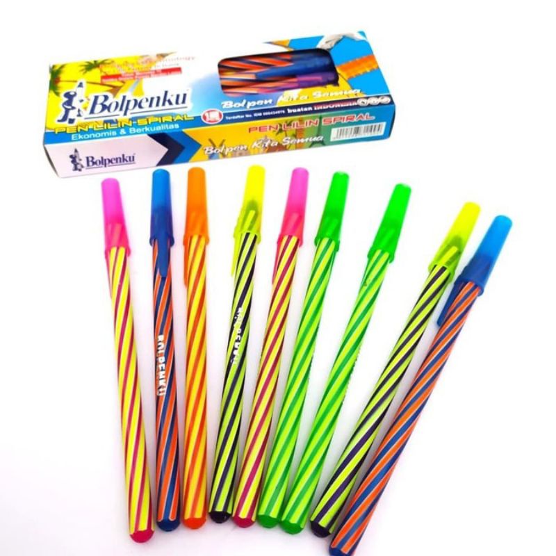 My Ballpoint Pen Spiral Screw Pens (1 pack/12 pcs) | Shopee Malaysia