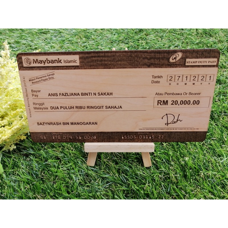 Replika Cek Wood Engraved | Shopee Malaysia