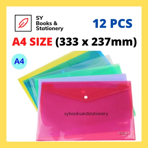 Kidario A4 Button Bag / A4 File Butang / A4 Document Bag with Button ...