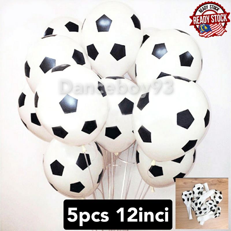 Soccer Balloon Bola Latex Ballon Belon Party kid toy(5pcs) | Shopee ...