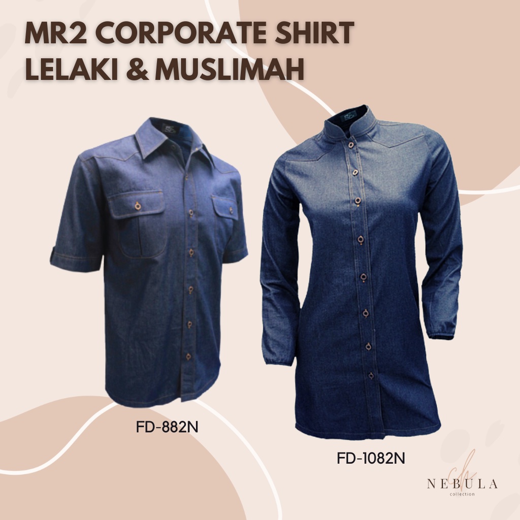 [READY STOCK] Denim Corporate Shirt Baju Korporat Lelaki & Muslimah MR2 Uniform FD-882N FD-1082N ...