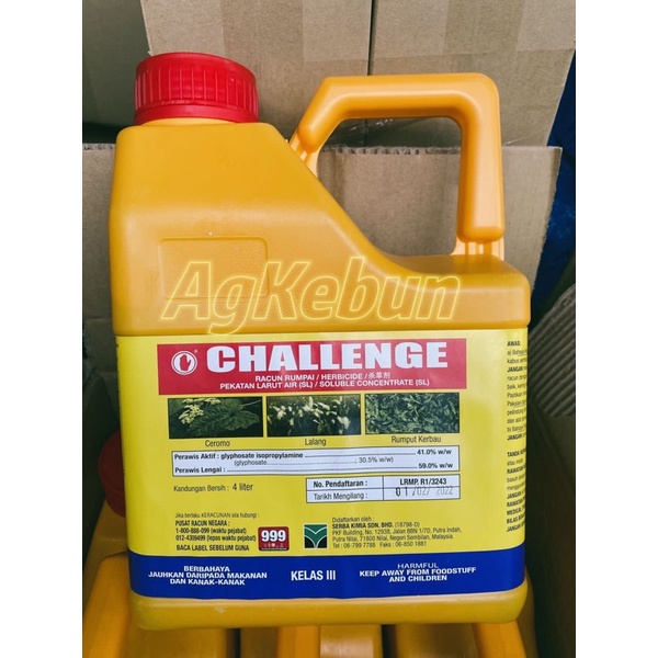 4L CHALLENGE Weed Killer (Racun Rumput Lalang/Ubat rumput/Racun Rumput ...