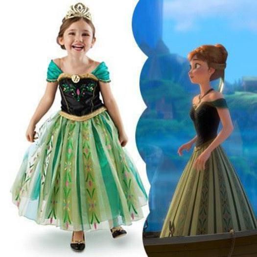 Disney Frozen Princess Anna Coronation Dress Costume Cosplay Pretend ...