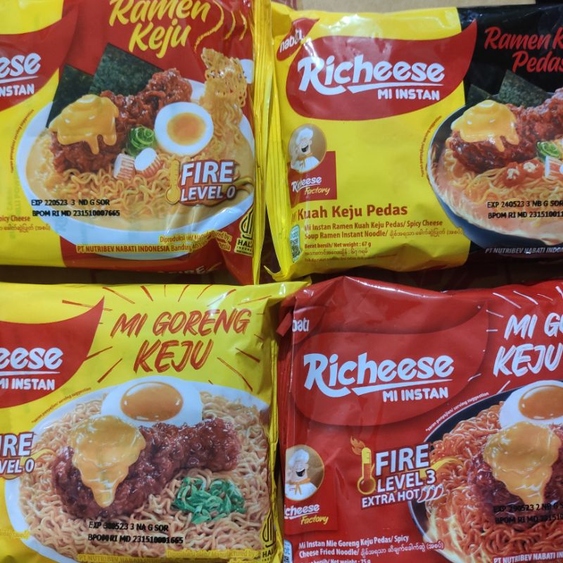 Nabati Richeese Instant Noodles Spicy Fried Cheese Ramen Noodles ...