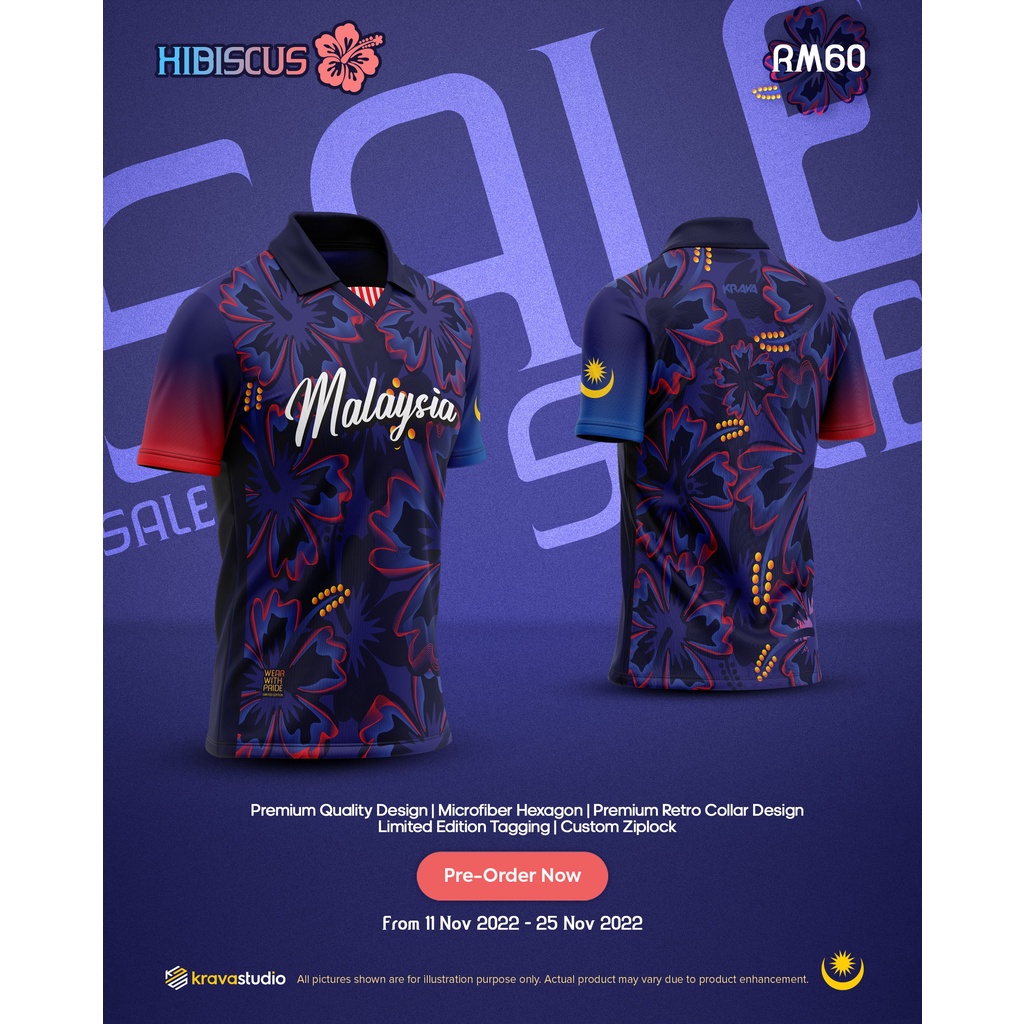 Krava Bunga Raya Tee 2022 Microfibre Hexagon Eyelet EXCLUSIVE ...