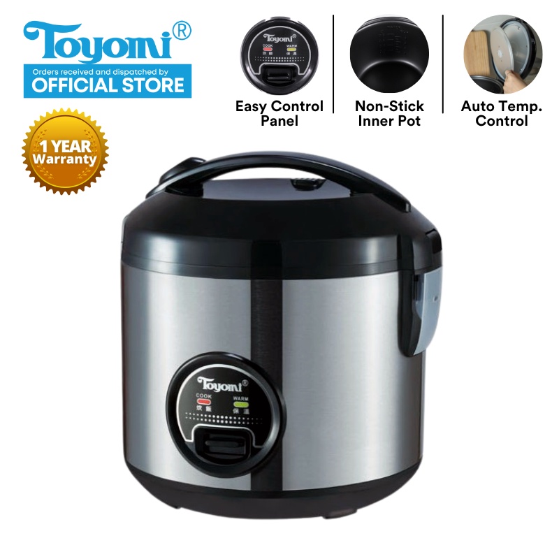 TOYOMI Rice Cooker Stainless Steel Body 0.8L - RC 708SS | Shopee Malaysia