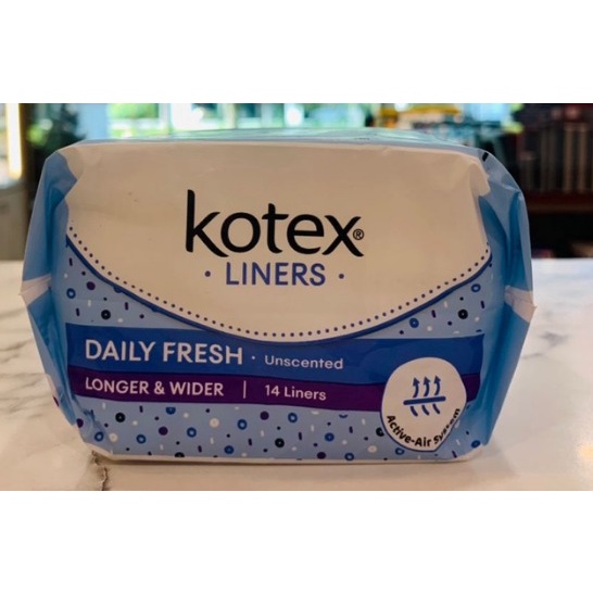 Kotex Liners Daily Fresh Longer & Wider Unscented (14 Liners) | Shopee ...