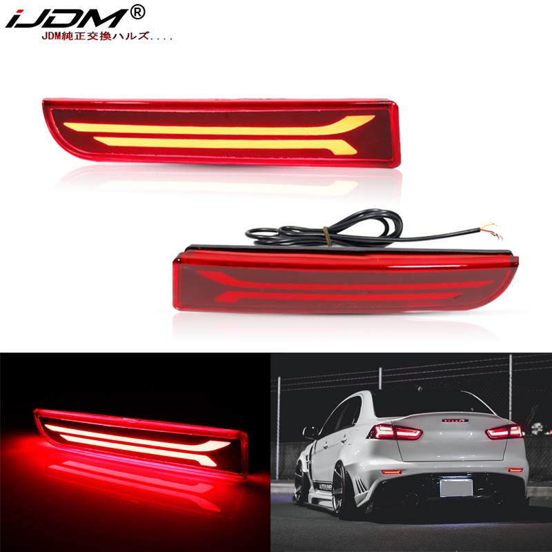 iJDM 3D Optic LED Bumper Reflector Lights For Mitsubishi Lancer Evo X ...
