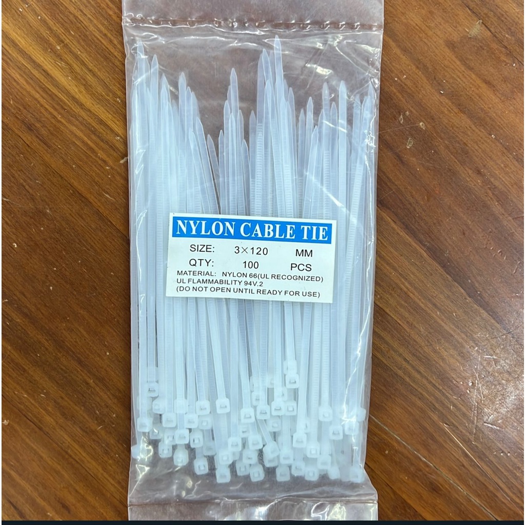 Premium Nylon Cable Tie 3mm*100mm or 120mm Pengikat Wayar Kabel Tie ...
