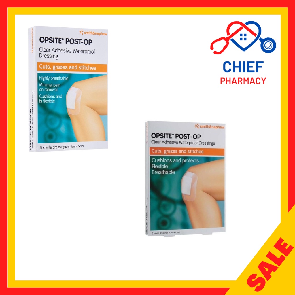 OPSITE POST-OP (CLEAR ADHESIVE WATERPROOF DRESSINGS) (CUTS, GRAZES AND ...