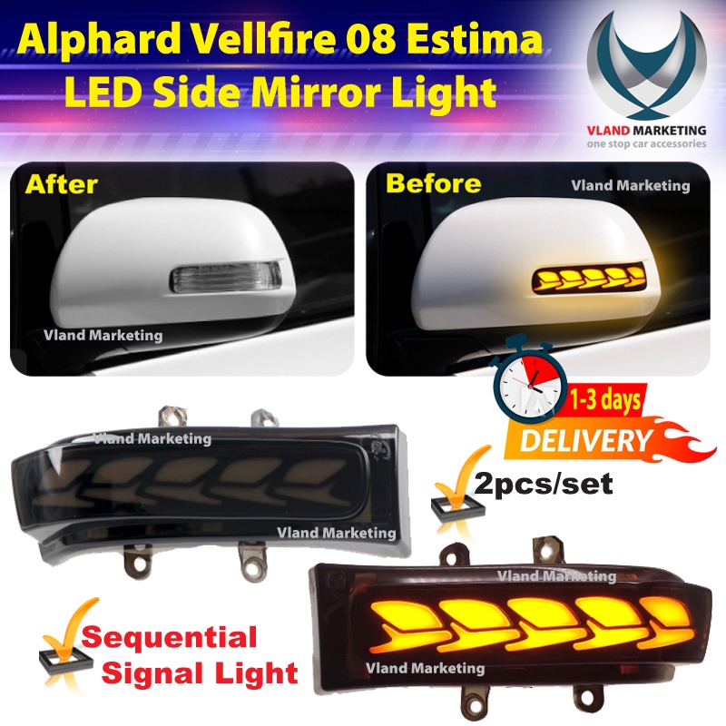 Toyota Alphard Vellfire 2008 Estima 2007 ACR50 ANH20 LED Side Mirror ...