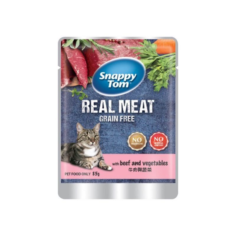 Snappy Tom Pouch Cat Food Makanan Kucing Basah 85G - Beef / Lamb ...