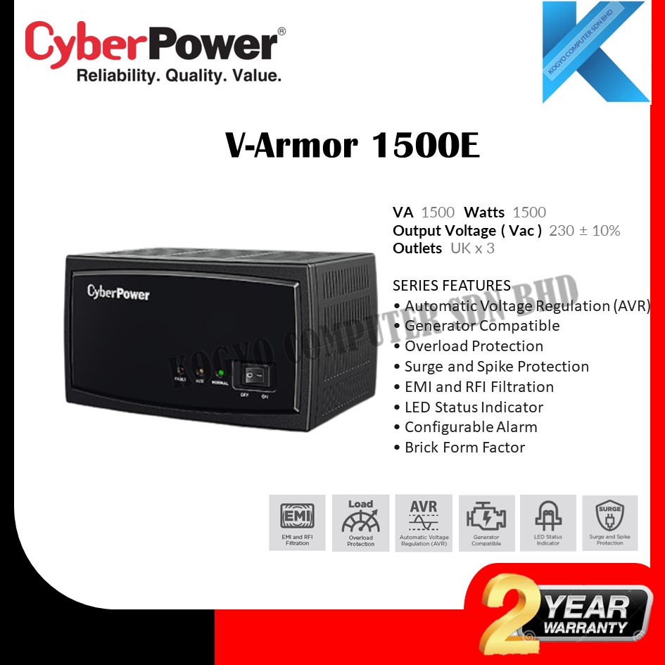 Cyber Power 1500va AVR - V-Armor 1500E | Shopee Malaysia