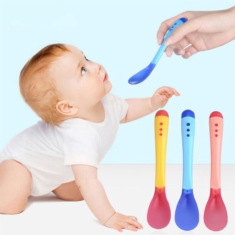 Heat Sensor Baby Feeding Spoon/Spoon Fork Set Heat Sensing | Shopee ...