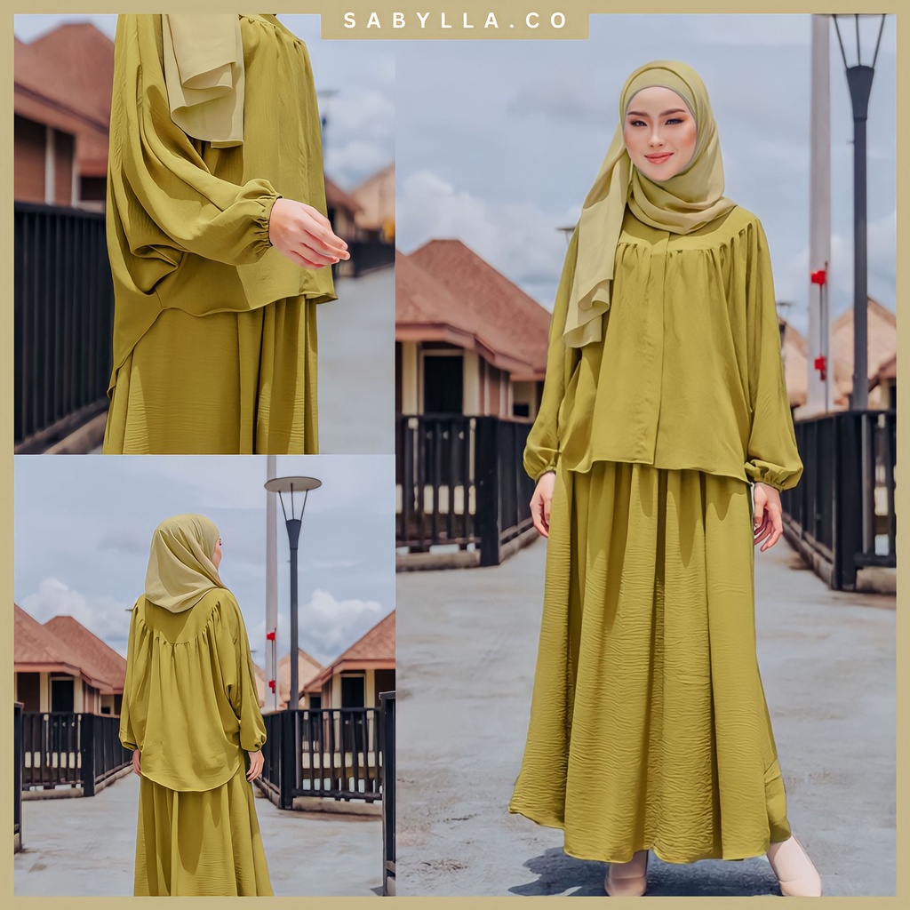 Readystock Tiara Set by Haurabelle Set Baju dan Skirt Muslimah Ironless ...