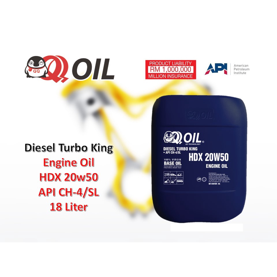 QQ OIL - HDX20w50 API CH-4/SL 18L Diesel Engine Oil HDX-20w50 Diesel ...
