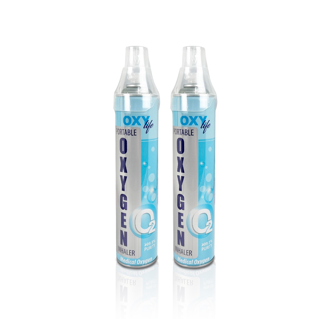 2x Oxylife Oxygen>99.5% Medical Portable Inhaler 600mL First Aid ...