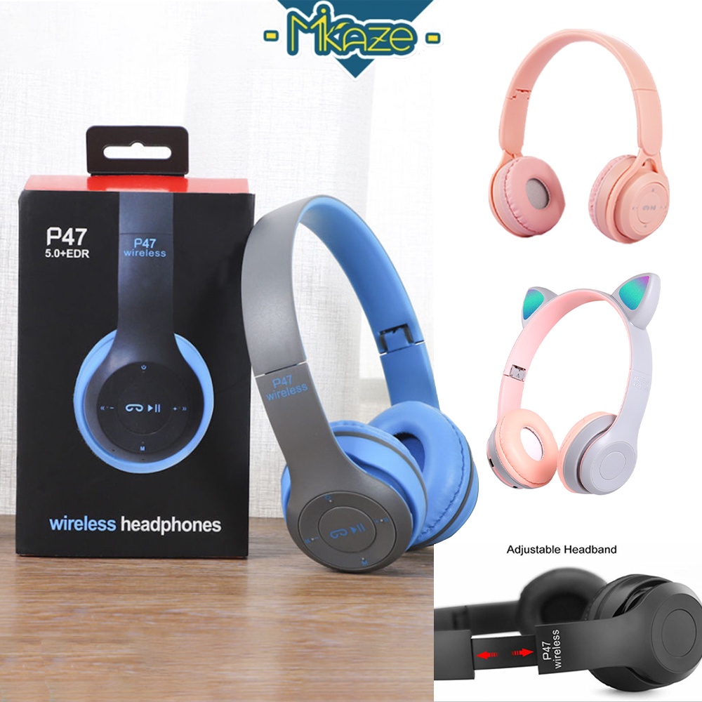MIKAZE - BLUETOOTH HEADPHONE Wireless Bluetooth 5.0 Cat Wireless ...