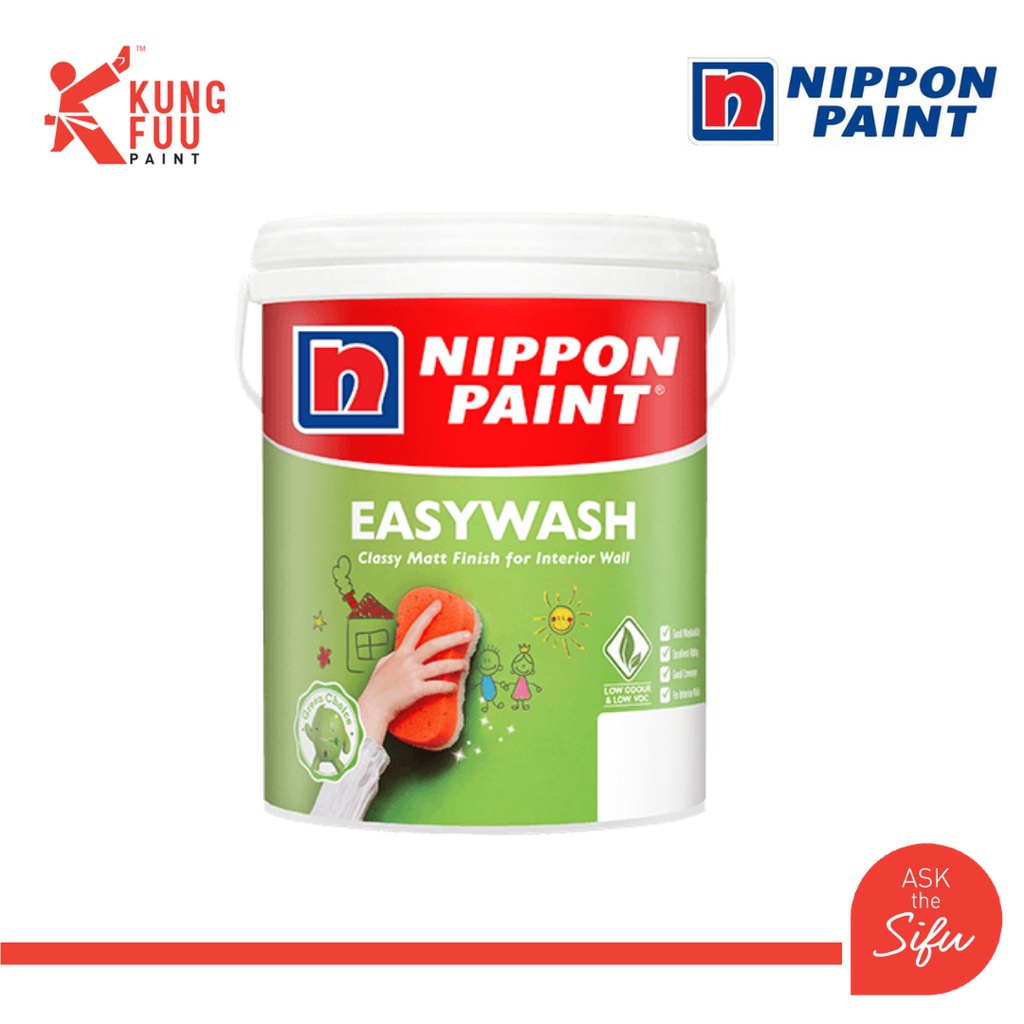 NIPPON PAINT EASY WASH (P) [12] {001} 1L | Shopee Malaysia