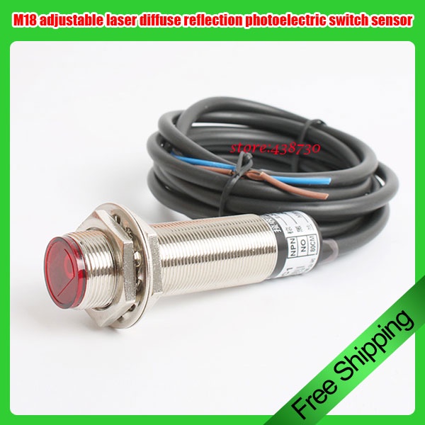 M18 adjustable laser diffuse reflection photoelectric switch sensor ...
