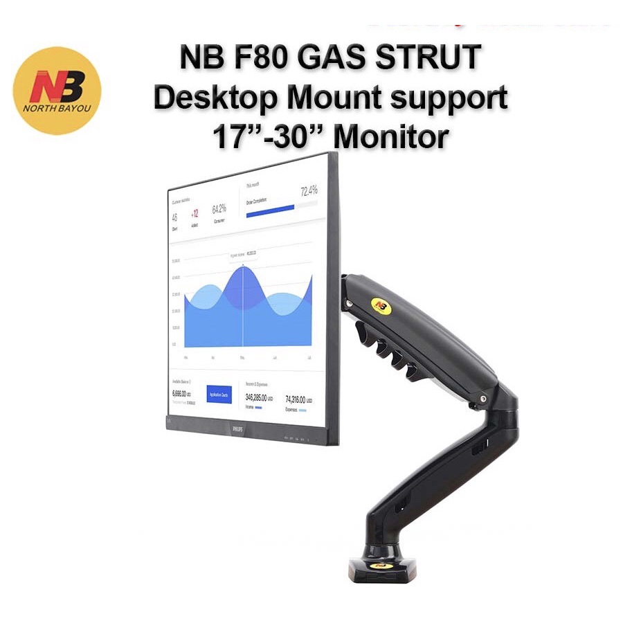 North Bayou NB Monitor Desktop Bracket F80 17-30 Inch F160 17 - 27 Inch ...