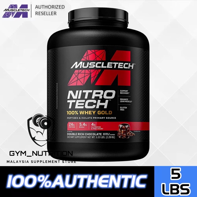 MuscleTech Nitro Tech 100% Whey Gold [5.03LBS]Whey Protein，Muscle Gain ...