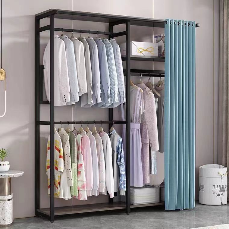 Clothes display rack, hanger, floor-to-ceiling double-layer open ...