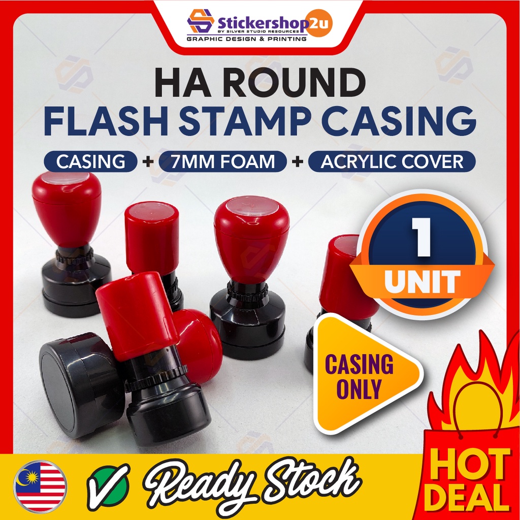 HA Round Flash Stamp Casing with 7mm Photosensitive Foam (1 Unit ...