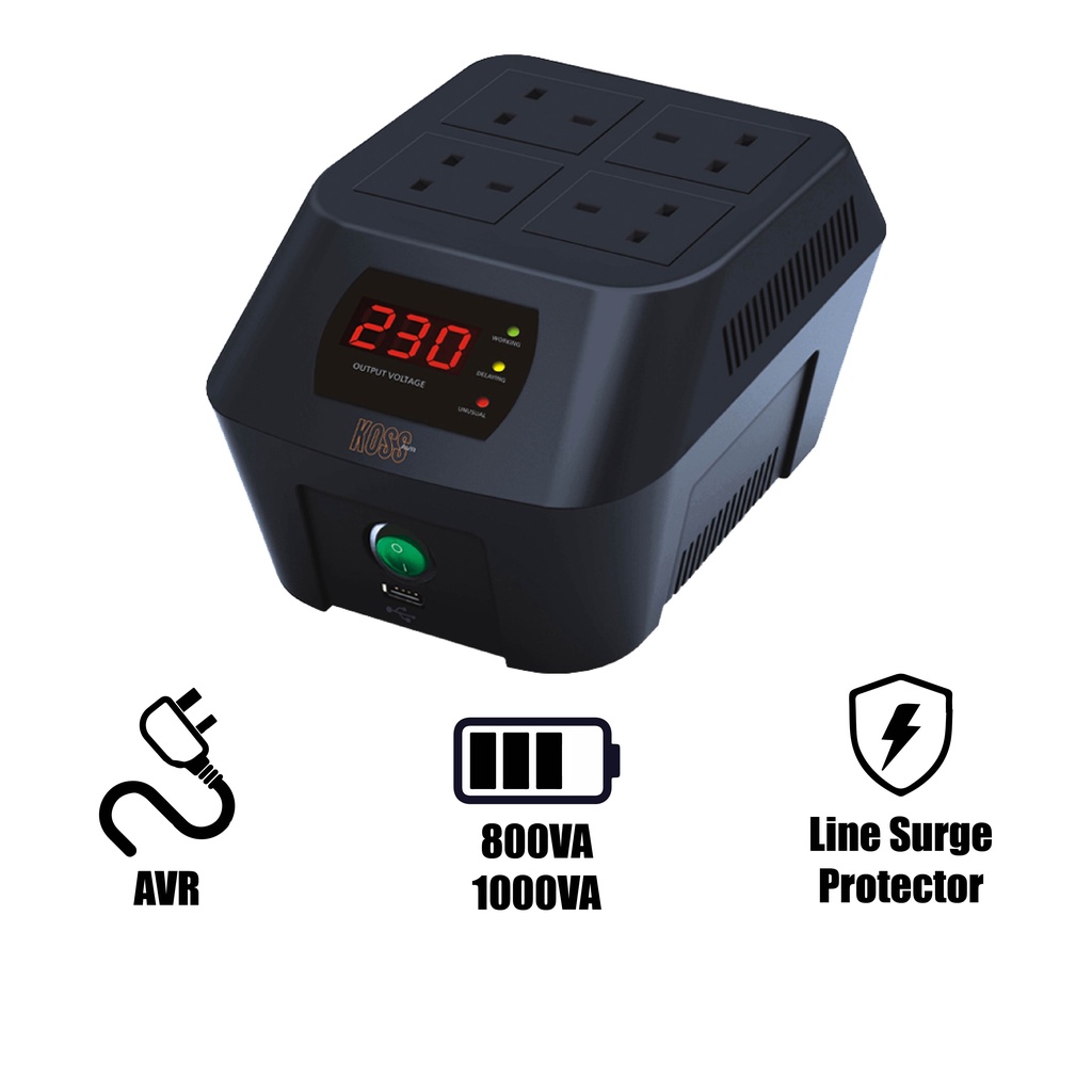 KOSS PL-800Z 800VA / PL-1000Z 1000VA AVR Automatic Voltage Regulator ...