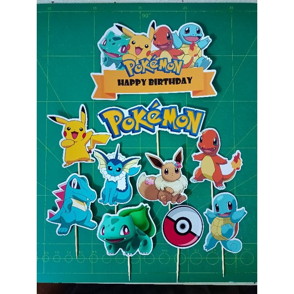 POKEMON CAKE TOPPER (FREE ADD NAME) | Shopee Malaysia