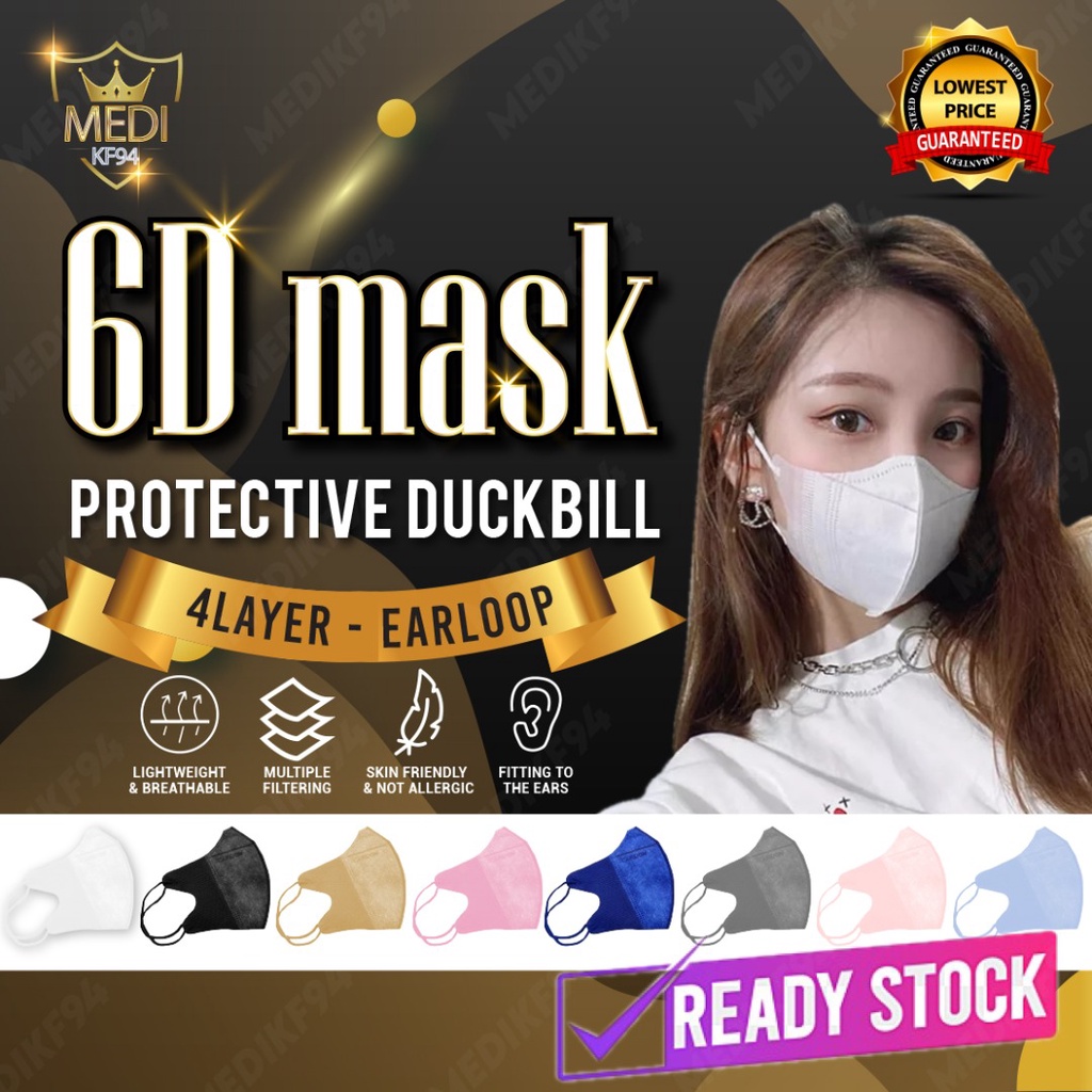 *READY STOCK* Mask duckbill Mask Disposable Non-Medical 3D 6D 10pcs Duckbill Face Mask Viral ...
