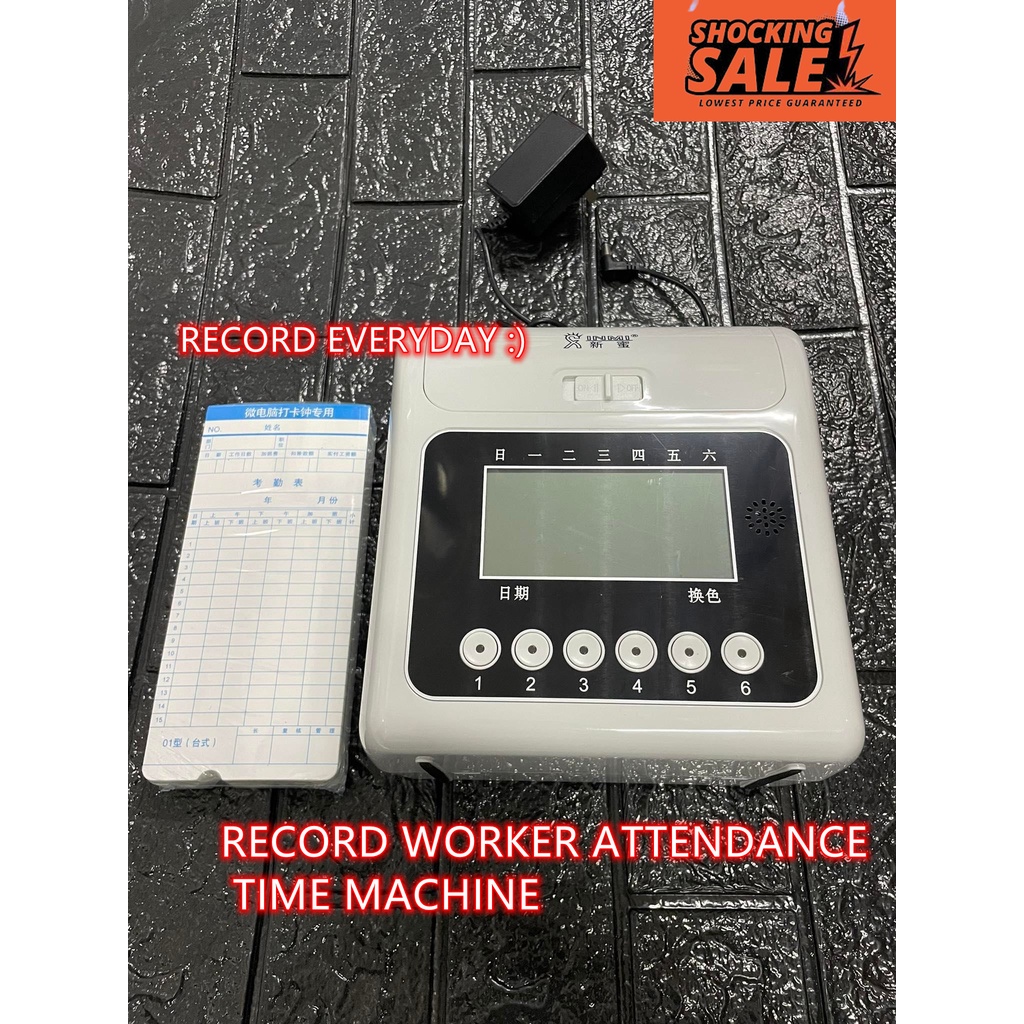 ⚡️SHOCKING SALE⚡️ worker attendance punch card machine led digital ...