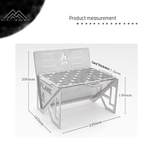 Stainless-steel Camping BBQ Pit Portable Dismantlable Lightweight BBQ ...