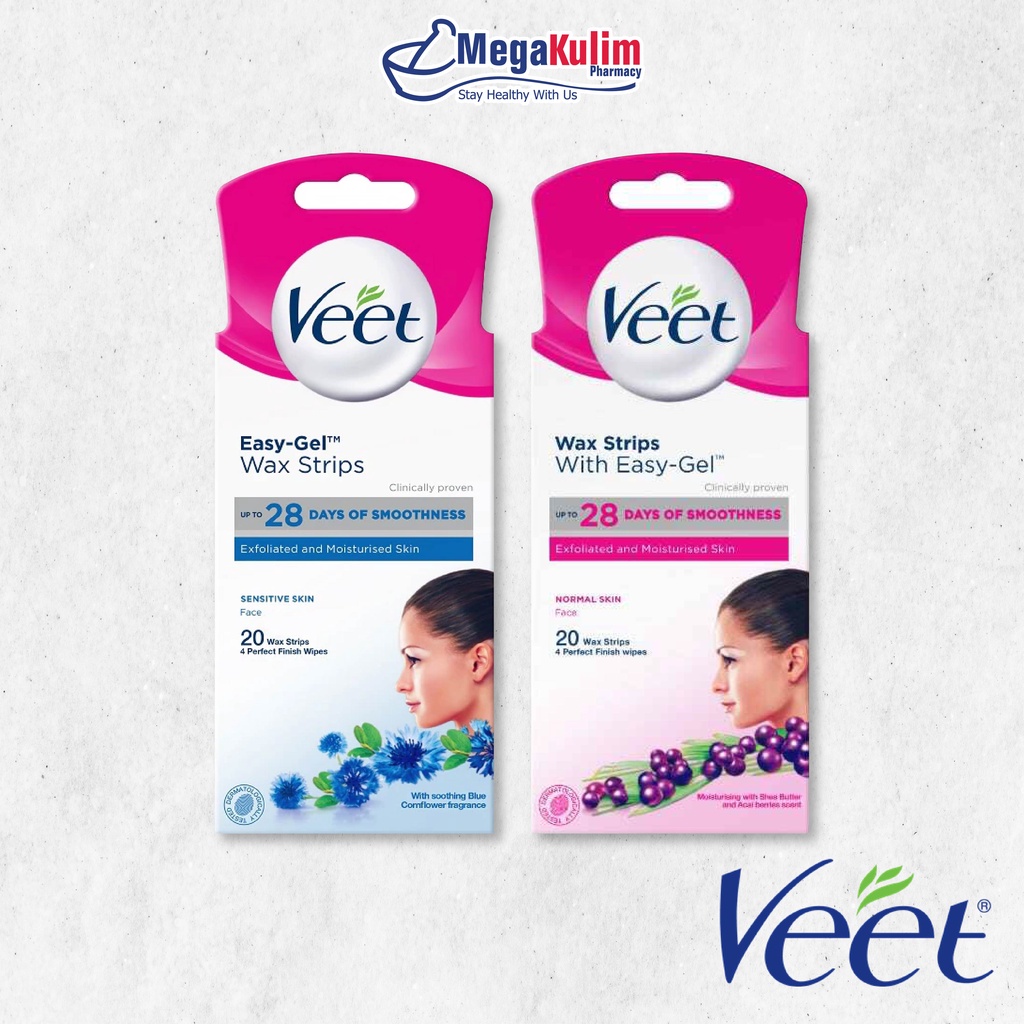 Veet Face Wax Strips 20's (Sensitive / Normal Skin) | Shopee Malaysia