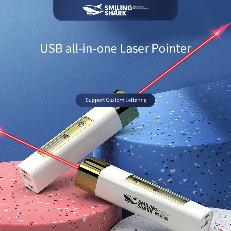 Smiling Shark Laser Pointer Presentation Red Laser Light USB Rechargeable Small Mini Portable ...