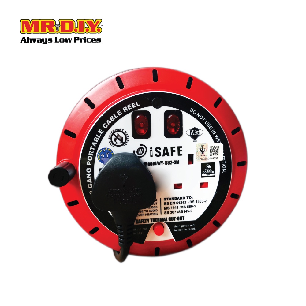 Cable Extension Reel 2 Gang 1.25mm (10m) | Shopee Malaysia