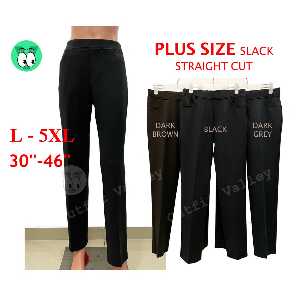 .PLUS SIZE Women ZIPLESS Stretchable Slack/Office Pants Straight Cut L ...